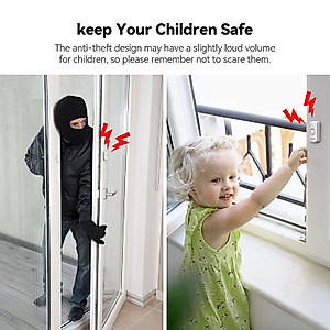 Door Alarms for Kids Safety, VOXON Window Alarm Door Alarm for Home Security Personal Security Window Alarms Sensor Burglar Door Alarm for Pool, Cars, Sheds, Caravans DIY Kit Pack of 2