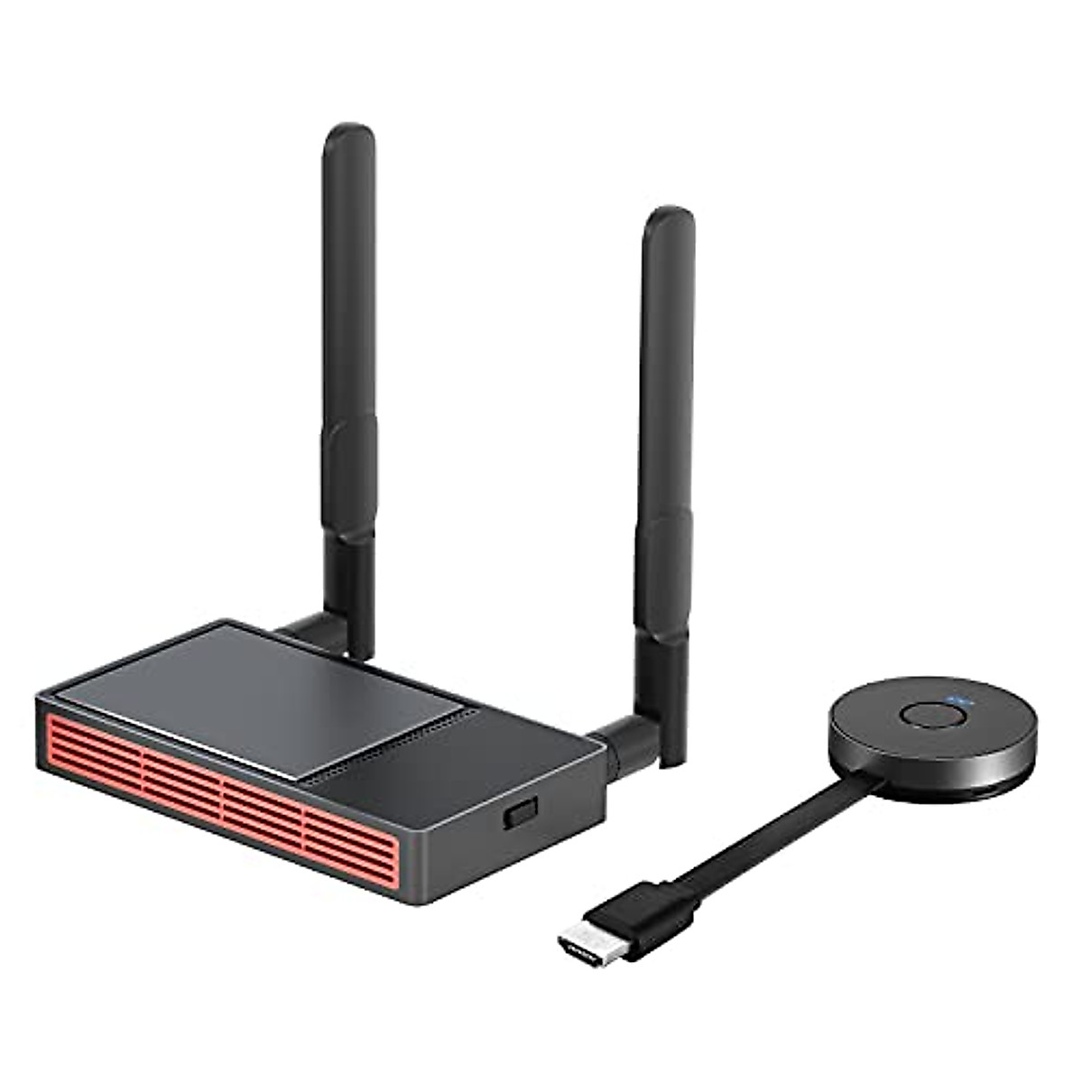 Riiai Wireless HDMI Transmitter and Receiver Kit, 4K @30Hz Streaming Video/Audio System HDMI Dongle Adapter, from Laptop, PC, Smartphone, Camera to HDTV/Projector/Monitor for Office