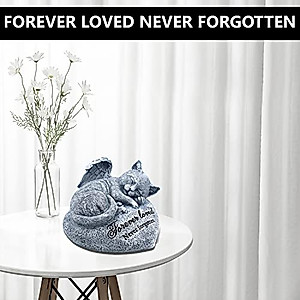 Orchid Valley Cat Memorial Stone or Garden Statue, Beautifully Packaged Memorial Gift, Headstone for Cats or Loss of Cat Sympathy Gift, Sleeping Cat Stepping Stone,