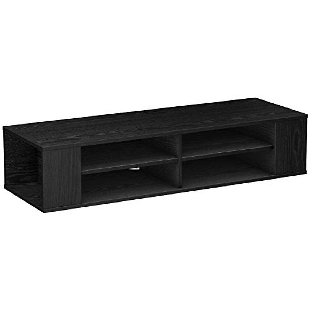 South Shore City Wall Mounted Media Audio/Video Console, Black Oak
