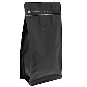 7Penn Resealable Coffee Bags - 16oz 50pk Black Packaging Zipper Pouch Coffee Bags with Valve for Coffee, Candy, or Herbs