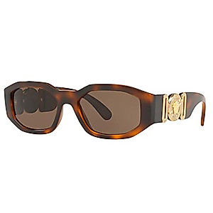 Versace VE 4361 521773 Havana Plastic Geometric Sunglasses Brown Lens
