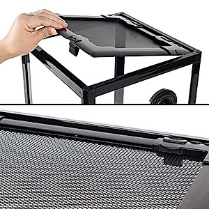 REPTIZOO 15 Gallon Full Glass Reptile Terrarium 12" x 12" x 24" Knock-Down Glass Tank and Siphon Gravel Cleaner Set, Small Habitat for Reptile Chameleon, Tree Frogs, Arboreal Geckos,Lizard