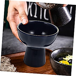 KICHOUSE Footed Dessert Cups Ice Cream Vanilla 1pc Dessert Cup Glass Decorative Bowl Trifle Bowl Small Salad Bowl Shortbread Blue Mini Ceramics Vanilla Pudding Ice Cream Cups