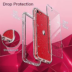 JETech iPhone SE 3/2 Screen Protector and Glitter Case Bundle