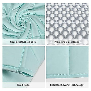 Giantex Cooling Weighted Blanket for Adults 20lbs |60"x 80" | Queen Size, Luxury Cooling Silk Sewed in Cotton Fabric-Soft to Touch & Nano-Glass Beads, Premium Heavy Blankets for Quality Sleep