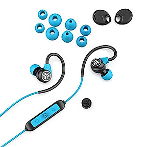 JLab Fit Sport 3 Wireless Fitness Gym Earbuds | Bluetooth 4.2 | 6 Hour Battery Life | Flexible Memory Wire |IP55 Dust/Sweat Proof Rating | Noise Isolation | Universal Track Controls | Blue