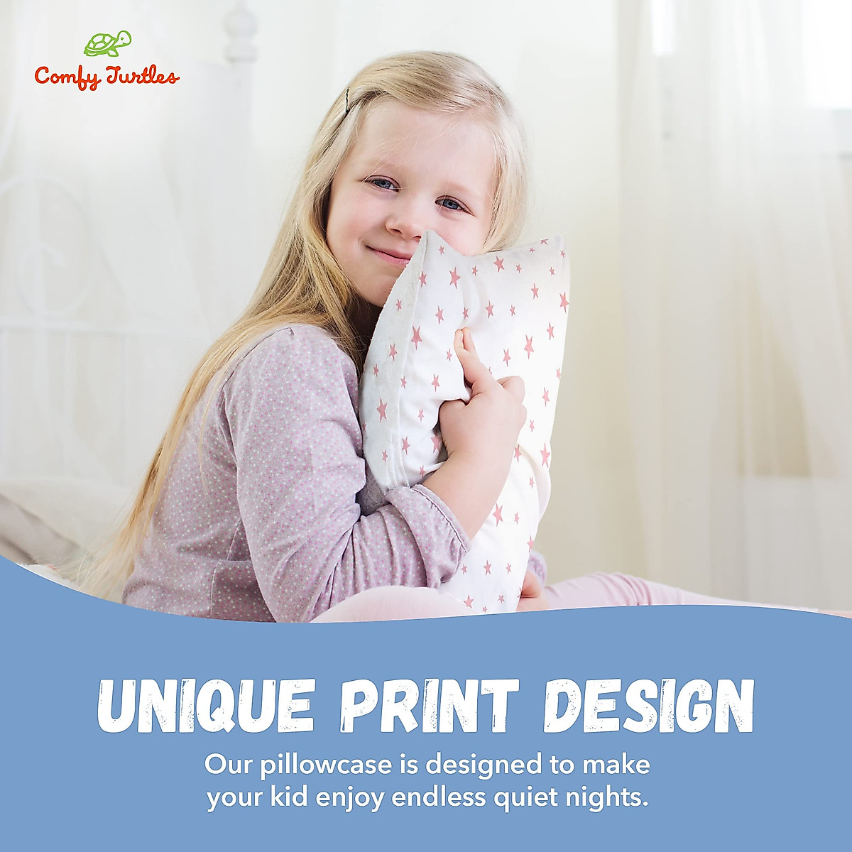 13x18 Toddler Pillowcase Cotton - Toddler Pillowcase Star, White Travel Pillow Case Cover, Toddler Breathable Pillow Case Star - Pink Stars on White