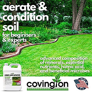 Liquid Aerator (32oz) - Liquid Lawn Aerator Loosens & Conditions Compacted Soil for Increased Nutrient Uptake - USA Made, Minerals, Nutrients, Humic Acids, & Microbes for Healthier Growth