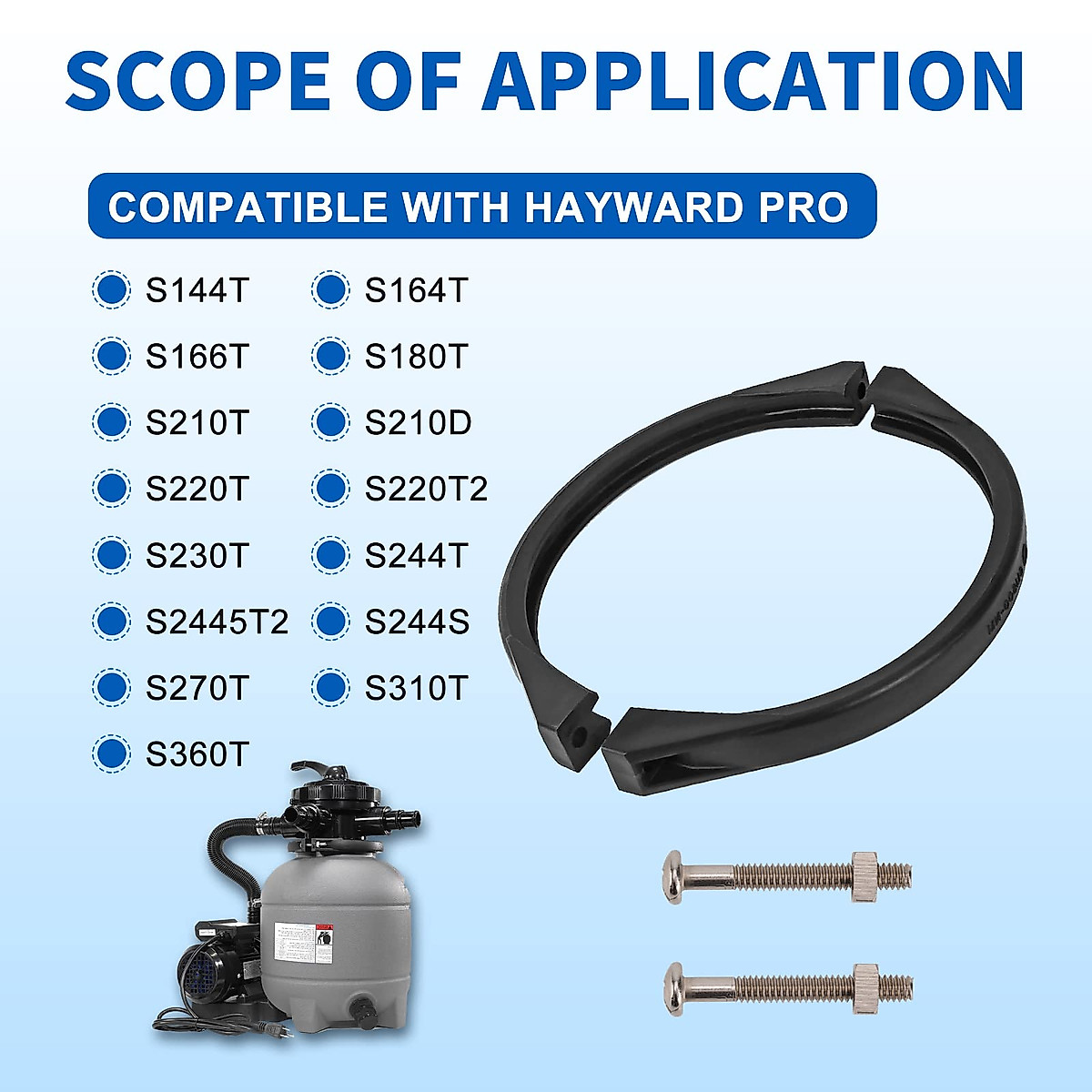 ChangTa GMX600NM Noryl Flange Valve Clamp Replacement for Hayward S144T Pro Series Pool Sand Filter