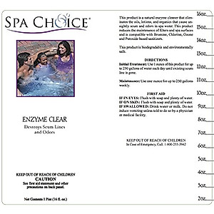 SpaChoice 472-3-1011 Enzyme Clear Cleaning Solution for Spas and Hot Tubs, 1-Pint