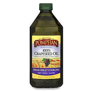 Pompeian 100% Grapeseed Oil, Light and Subtle Flavor, Perfect for High-Heat Cooking, Deep Frying and Baking, 68 FL. OZ.