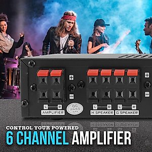 Pyle (PSS8) - Premium New and Improved 8 Zone Channel Speaker Switch Selector Switch Box Hub Distribution Box for Multi Channel High Powered Stereo Amplifier A/B/C/D Switches | 6 Pairs Of speakers