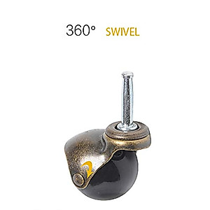 Caster Wheels， Antique Furniture Casters,Oil Rubbed Bronze,Silent,Insertion Rod Installation M8x38mm,for Sofa,Chair,Coffee Table,Retro Furniture (4 pcs) (Color : 5 Pcs)