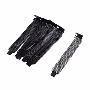 Geesatis 10 PCS Dust Filter Blanking Plate PCI Slot Cover Computer Case Hard Steel PCI Dust Filter(Black) with Mounting Screws