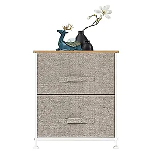 ZSEDP Nordic 2 Drawers Nightstand Bedside Dresser Jewelry Box Makeup Storage Box Cabinet Container Drawer Organizer Bedroom Furniture