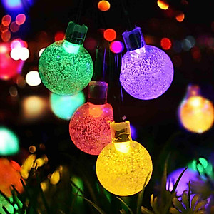 XUNATA Solar String Lights Outdoor, Waterproof 20 LED 16.4FT 8 Modes for Christmas, Home, Garden, Yard, Porch, Tree, Party, Holiday Decoration(Multi-colored)