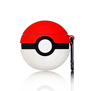 AirPod 2/1 Cases Cartoon Animation Unique Design, Kawaii Funny Skin, Suitable for Airpods Air Pods 2/1 Cover Gift Skins for Men, Women, Youth and Teenagers (Plus Poke Ball)