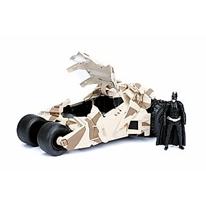 Jada Toys 1: 24 Scale The Dark Knight Batmobile Die-cast Vehicle with Batman Figure, Multicolor