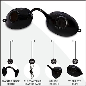 Super Sunnies UV Eye Protection, FDA Compliant Individual Tanning Bed Goggles Eyeshields, Glasses, With a Clear Case/Box (Black)