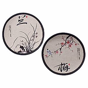 Desk Topper 2pcs Jute Mat Vintage Wedding Decor Round Placemat Woven Coasters Coffee Table Linens Placemats Home Cup Cushions Bar Coasters Thickened Cup Cushions Coffee Cup