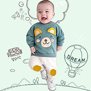 9-12 Months Boy Clothes Infant Fall Winter Outfits Long Sleeve Bear Sweatshirts Tops+Pants Set,Boy Clothes Bear 9-12 Months