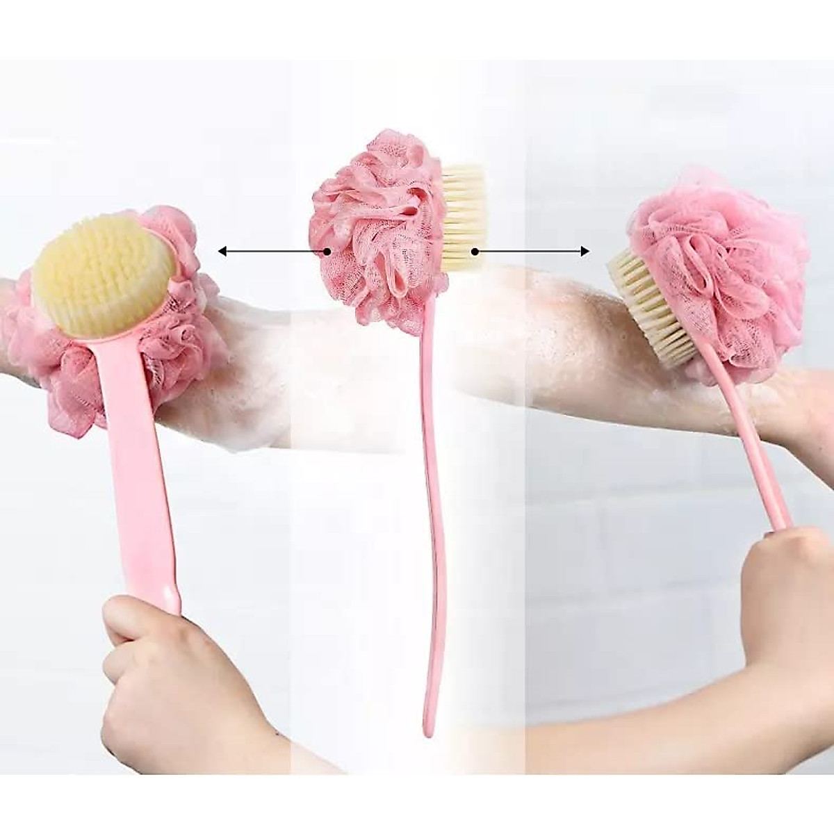 Neiklin's Bath Brush for Exfoliating Skin of Body, Feet, Bath Best Shower Scrubber 2pcs Set