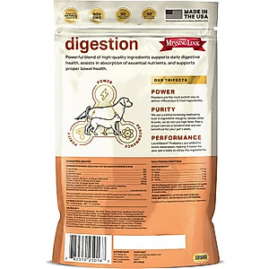 The Missing Link Digestion Superfood Supplement Powder for Dogs & Cats - Fiber, 7-Probiotic Blend + Chicory Root Prebiotic, Ginger, Chamomile - Supports Daily Digestive & Bowel Health - 1lb