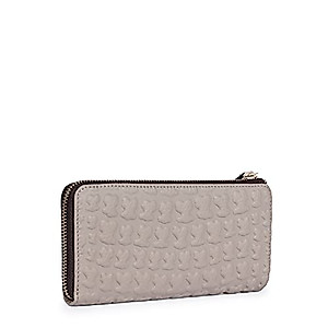 TOUS Calfskin with Bear Logo Embossed Imitation Crocodile Skin in Taupe Color Wallet for Women, 10x19x2 cm, Sherton Collection