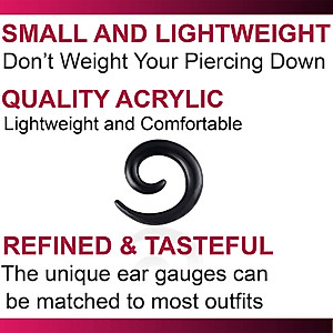 bodyjewellery 6G 6 gauge 4mm Black Acrylic Ear Plugs Spirals ABIY Ear s Stretching Piercing 2Pcs