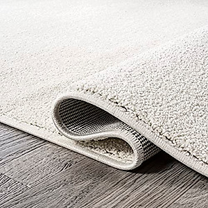 Eyely UES100T-3OV Supersoft Haze Solid Low-Pile Indoor Area Rug Casual;Contemporary;Solid;Traditional, Bedroom, Kitchen, Living Room, Easy-Cleaning, Non-Shedding, 3 X 5 Oval, Cream