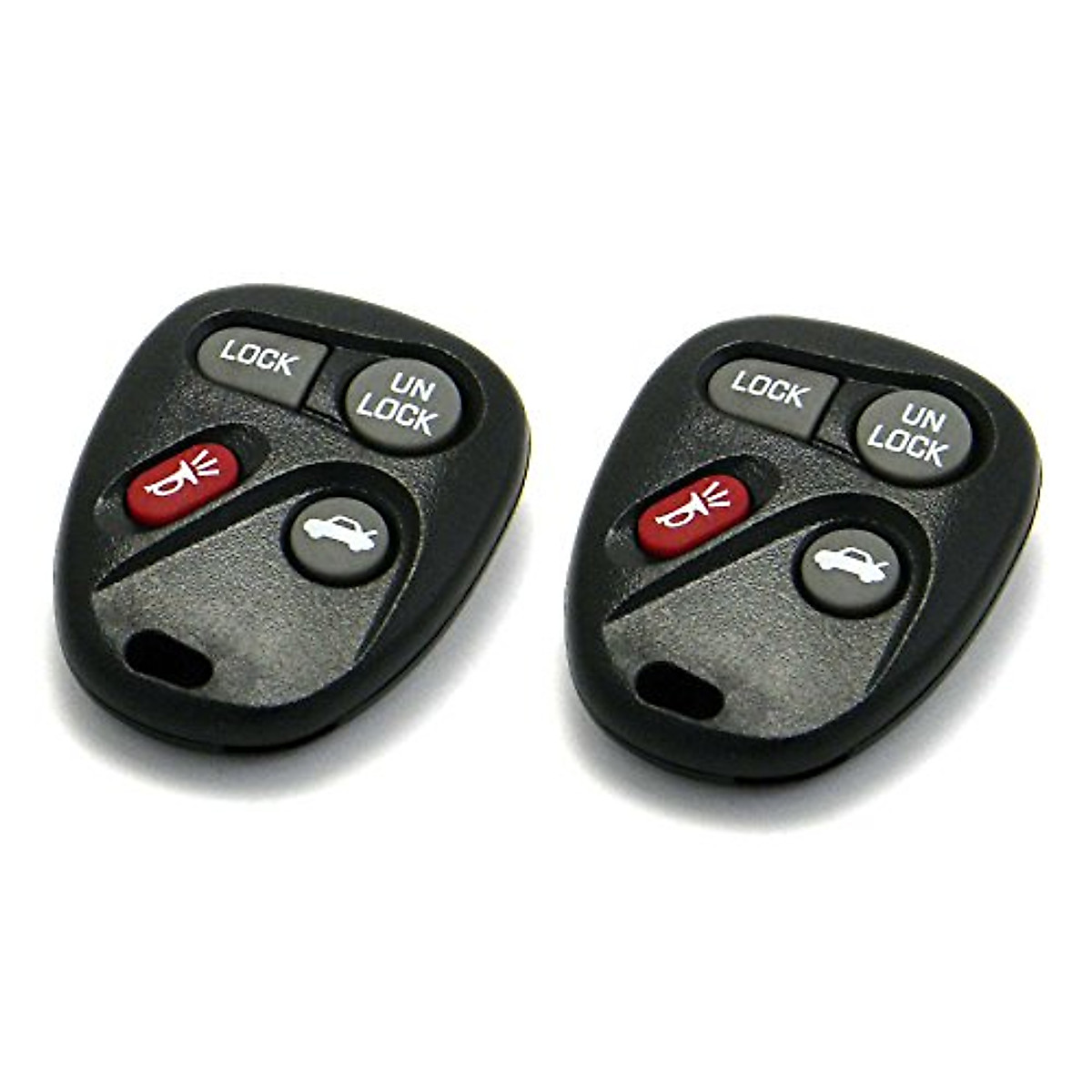 Pair of OEM Electronic 4-Button Key Fob Remotes Compatible With Cadillac Chevrolet Pontiac Saturn (FCC ID: L2C0005T, P/N: 16263074-99)