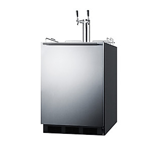 Summit 24 in Wide Built-In Kegerator, ADA Compliant Commercial - Built-in kegerator for use under ADA compliant counters with dual tap kit for two 1/6 kegs