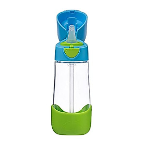 b.box 15oz Tritan Drink Bottle: Modern Water Bottle with Flip Straw for Toddlers & Kids. Spill Proof, Leak Proof, BPA Free. Great for School/Daycare or Next Step after Sippy Cups (Ocean Breeze)