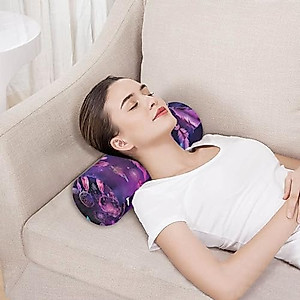 xigua Abstract Pattern Neck Roll Pillow for Neck Relief with Removable Washable Cover - Memory Foam Round Cylinder Bolster, Ergonomically Designed for Head, Neck, Back, and Legs