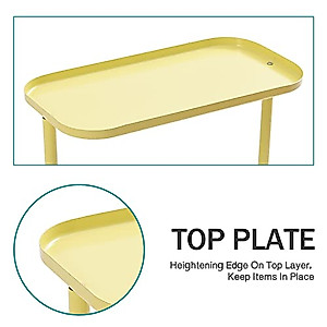 KINGRACK 3-Tier Bathroom Counter Organizer With Rotate Basket,Makeup Shelf Organizer,Bathroom Vanity Accessorie Organizer,Bathroom Counter Holders,Yellow