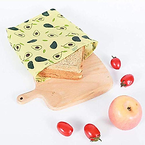 LSJTZ Beeswax Cloths for Groceries, Beeswax Bread Bags Made of Organic Cotton, Reusable Oilcloths Cling Film, Fruit and Vegetable Bags for Zero Waste (3335cm)