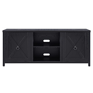 Henn&Hart Rectangular TV Stand for TV's up to 65" in Black, Electric Fireplace TV Stands for the Living Room