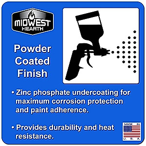 Midwest Hearth Fireplace Mesh Screen Curtain 20" High. Two 24" Wide Panels. Made in USA (Black)