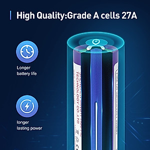NASTIMA 12V 27A A27 Alkaline Battery, V27A LR27A MN27 L828 12V Battery (5-Pack)