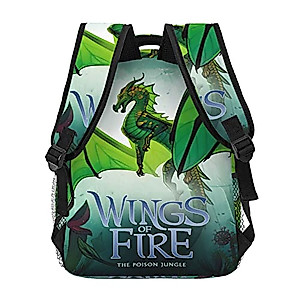 DUAHUAZAI Kid's Backpack Wings Dragon Fire School Bag For Girls Men Laptop Daypack Hiking Lightweight Book Bags