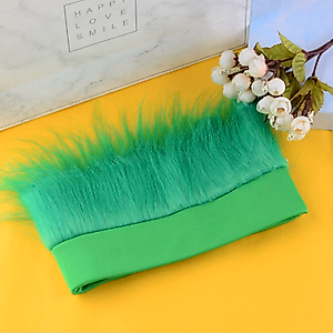 Sunshane 2 Pack Hairy Headband Crazy Hair Wigs for Mardi Gras Cosplay Sports Party and Spirit Day Accessory (Green)