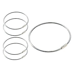 Lucky Line Pull-Apart 4-3/4" Tension Closure Steel Key Ring, 5 Pack (74405)