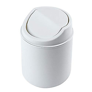 Valink Countertop Mini Trash Can Swing Lid Removable Cover Table Wastebasket for Home- Small Wastebasket for Coffee Table Desk Tabletop Tiny Garbage Bin