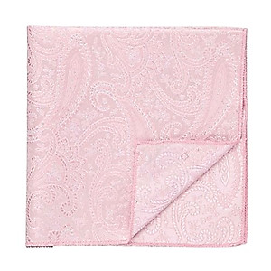 tiemart Pattern Pocket Square (Pale Pink Clara Paisley)