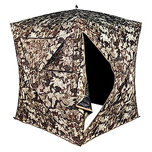 Muddy Hunting Whitetail Deer Buck Hog Watertight 300D Fabric Standing Height 66” Veil Camo Pattern Three Person Ground Blind