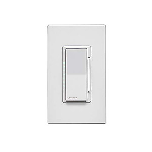Leviton DW6HD-1BZ Decora Smart Wi-Fi 600W Universal LED/Incandescent Dimmer, Works with Amazon Alexa, No Hub Required, 1-Pack, White