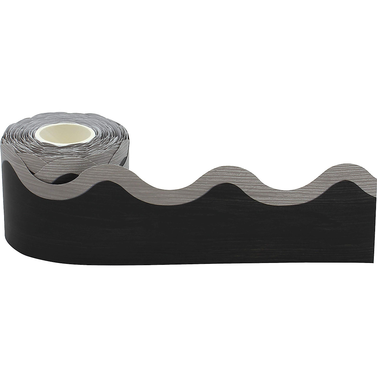 Teacher Created Resources Modern Farmhouse Black with Gray Scalloped Rolled Border Trim – 50ft - Decorate Bulletin Boards, Walls, Desks, Windows, Doors, Lockers, Schools, Classrooms, Homeschool