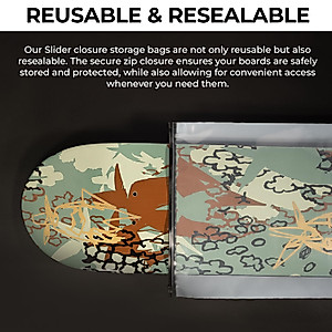 GHOST MOUNTS Skateboard Bags - Premium 10-Pack Deck Sleeves for 9.25" Wide Boards - Two-Tone Design, Reusable & Resealable Slider Zip Bags