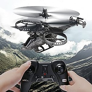 USB Drone with LED Lights, Combat Helicopters Remote Control Toys Gifts for Boys Girls with Altitude Hold Headless Mode Key Start Speed Adjustment, Gifts for Beginners and Fighter Enthusiasts